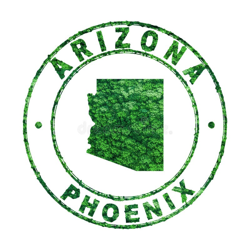 Map of Arizona, Postal Stamp, Sustainable Development, CO2 Emission ...