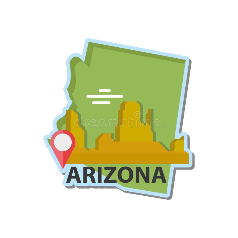 Arizona State Map. Vector Illustration Decorative Design Stock Vector ...