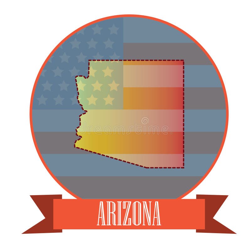 Map of Arizona State. Vector Illustration Decorative Design Stock ...