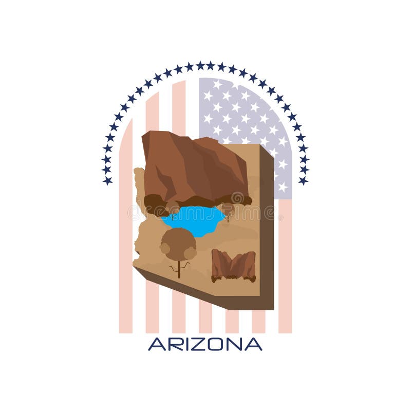 Map of Arizona State. Vector Illustration Decorative Design Stock ...