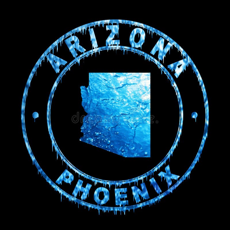 Map of Arizona Water Concept Stock Illustration - Illustration of flow ...