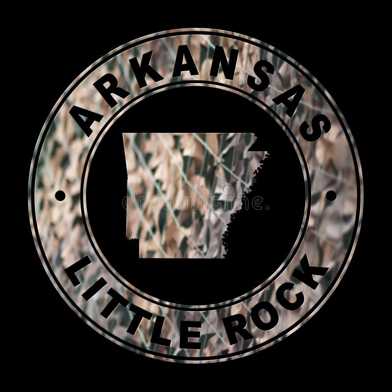 Map of Arkansas, Military Stamp Stock Illustration - Illustration of ...