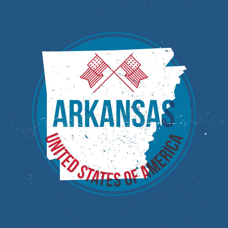 Map of Arkansas State Label. Vector Illustration Decorative Design ...