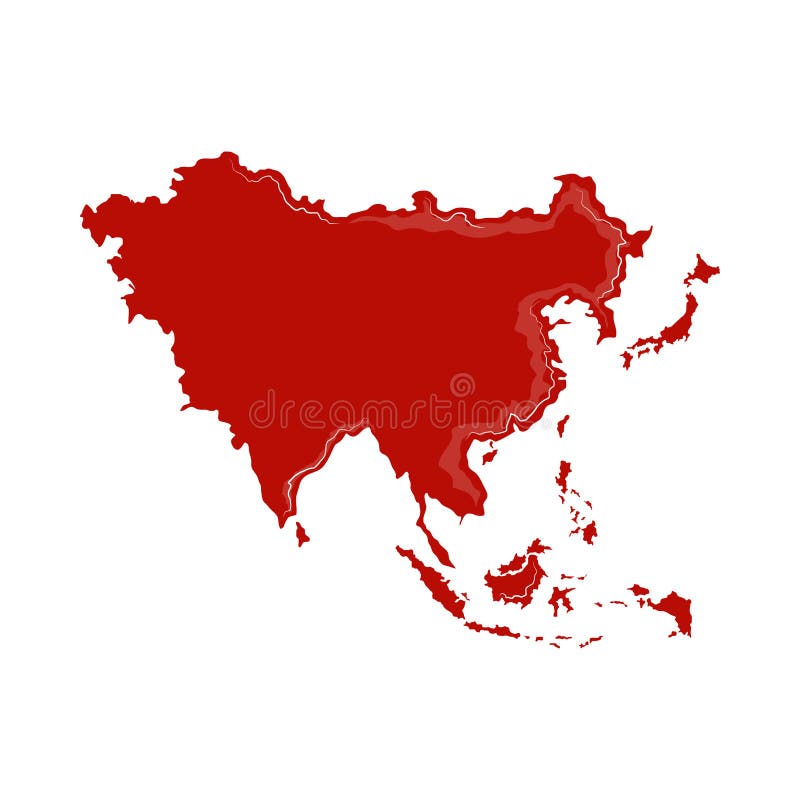 Map asia continent stock vector. Illustration of country - 227919345
