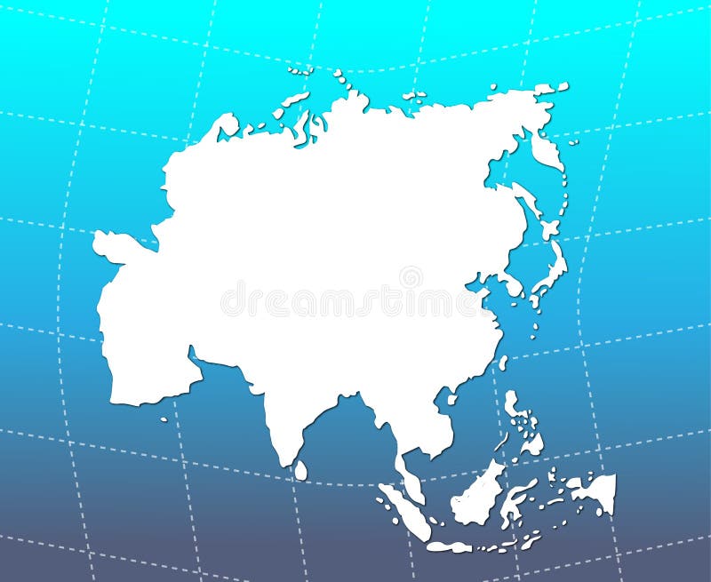 Blank Map of Asia Printable Outline Map of Asia Stock Vector ...