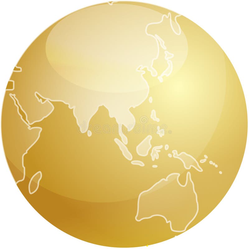 Map of Asia sphere stock vector. Illustration of gold - 5919551