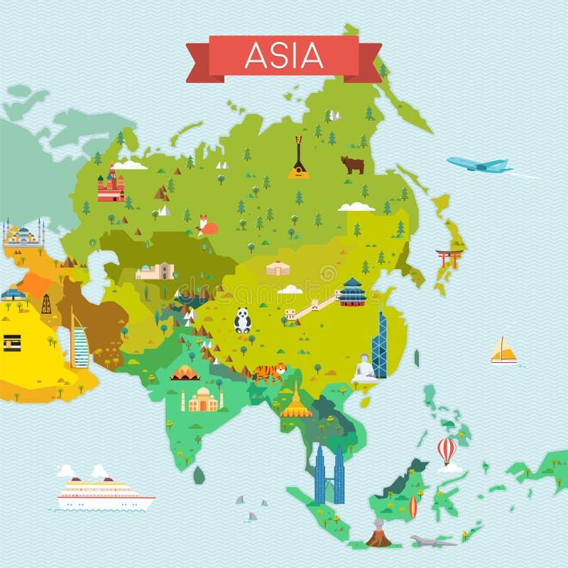 Map of Asia. stock vector. Illustration of geography - 83621077 Map of Asia. stock vector. Illustration of geography - 83621077
