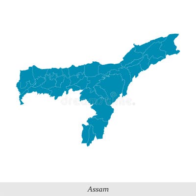 Map of Assam is a State of India with Districts Stock Vector ...