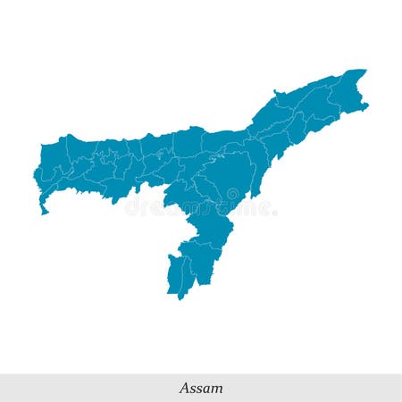 Map of Assam is a State of India with Districts Stock Vector ...