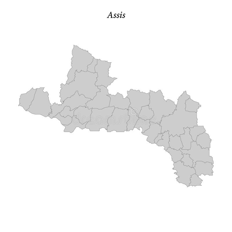 Map of Assis is a Mesoregion in Sao Paulo with Borders Municipal Stock ...