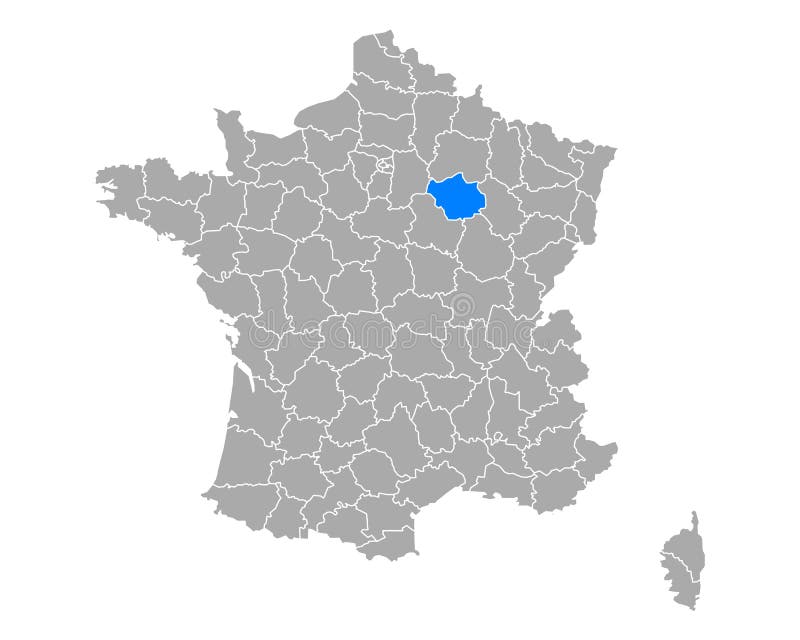 Map of Aube in France stock vector. Illustration of departement - 238371034