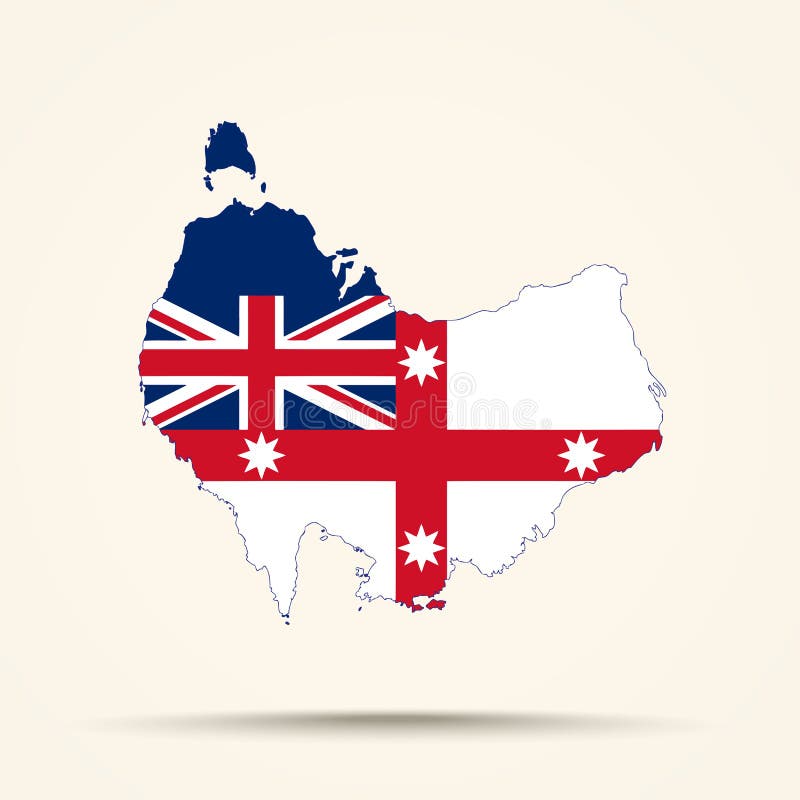 Map of Australia in Australian Federation Flag Colors Stock ...