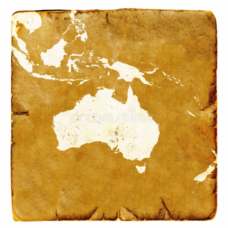 Map of Australia Blank in Old Style. Brown Graphics in a Retro Mode on ...