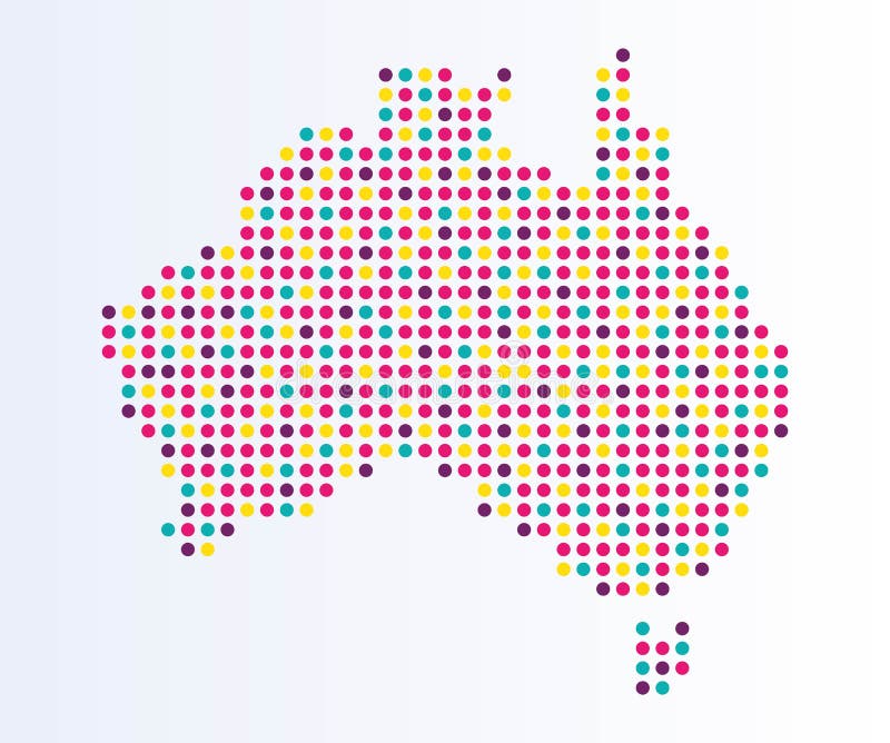 Map of Australia from Colored Dots Stock Illustration - Illustration of ...