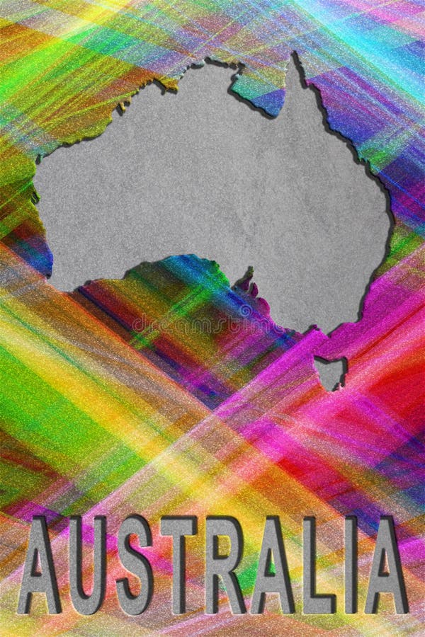 Australia Map with Colorful Landmarks Illustration Design Stock ...