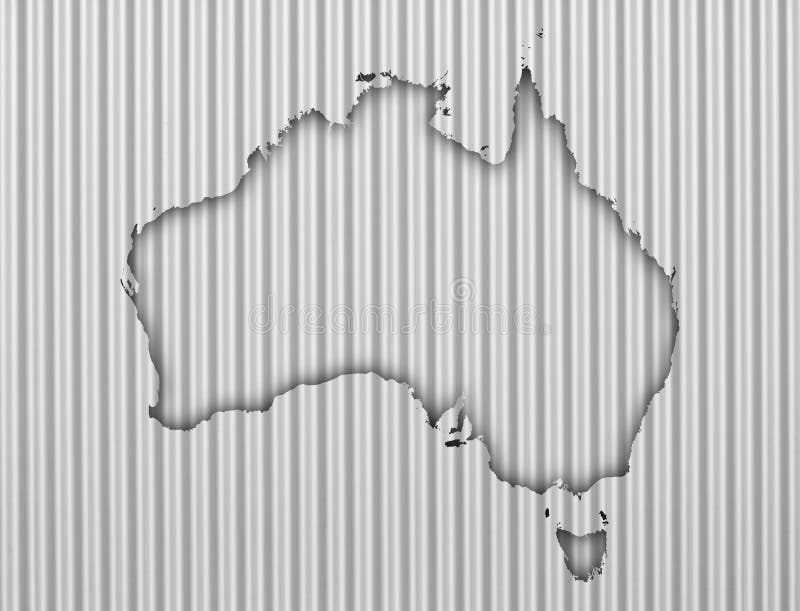 Map of Australia on Corrugated Iron Stock Illustration - Illustration ...