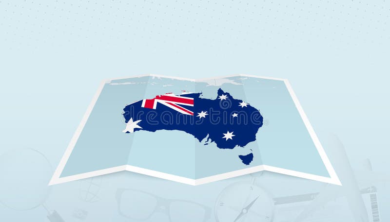 Map of Australia with the Flag of Australia in the Contour of the Map ...
