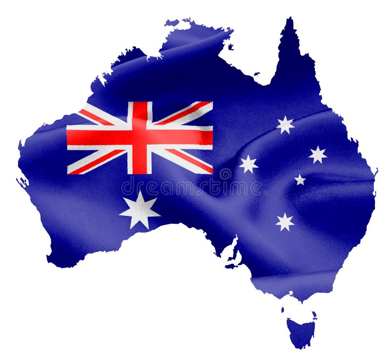 Australia Map with Flag stock illustration. Illustration of australian ...