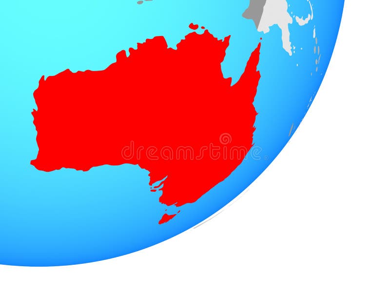 Australia on Globe Political Map Stock Illustration - Illustration of ...