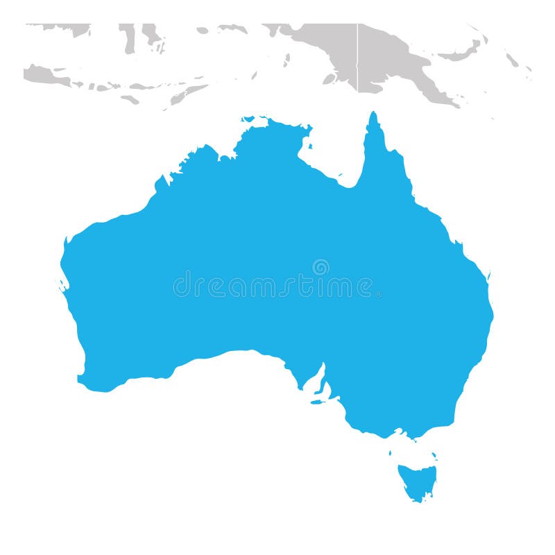 Map of Australia Green Highlighted with Neighbor Countries Stock Vector ...