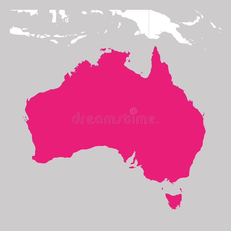 Map of Australia Pink Highlighted with Neighbor Countries Stock Vector ...