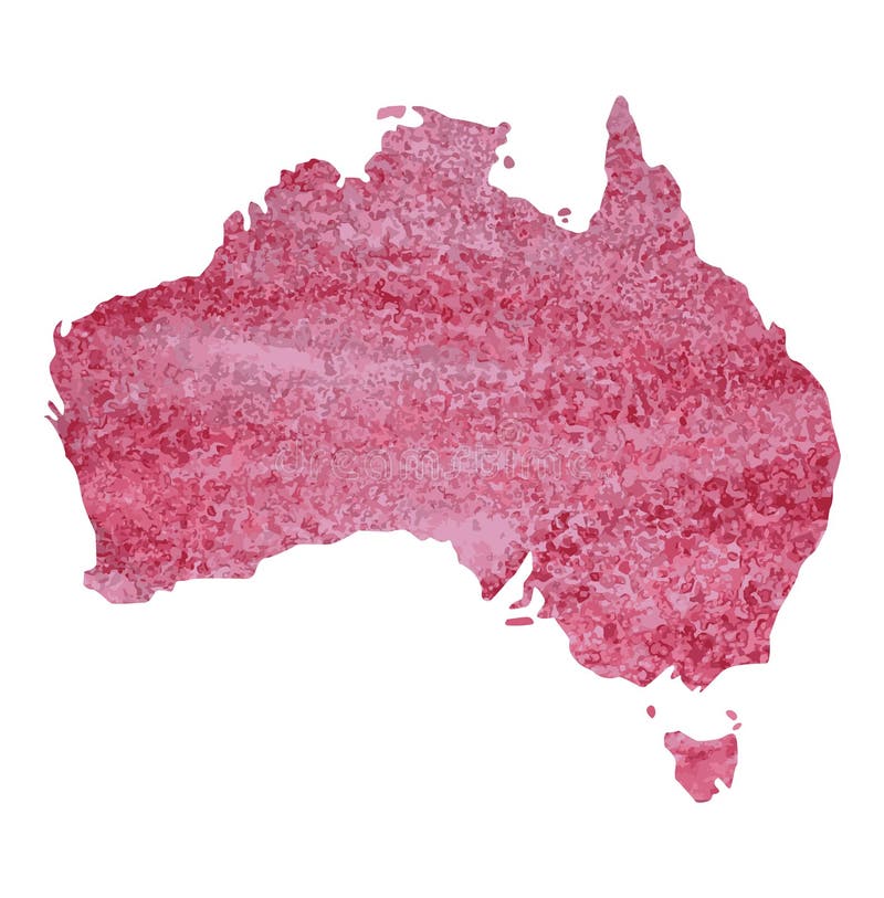 Map of Australia with a Red Paint Texture with Light Pink Spots. Stock ...