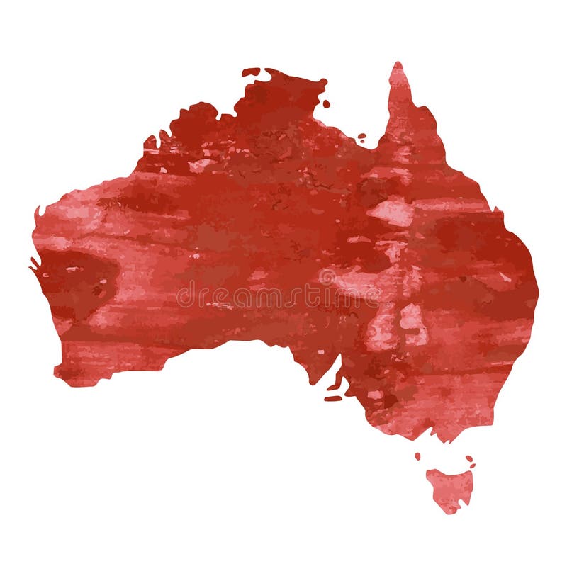Map of Australia with a Red Paint Texture with Light Pink Spots. Stock ...