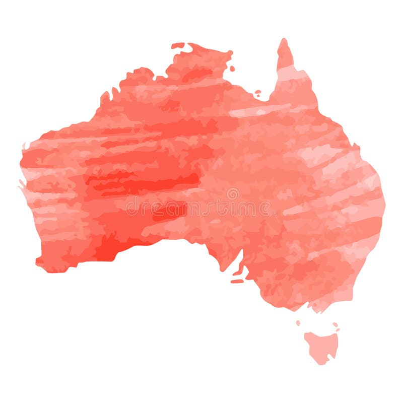 Map of Australia with a Red Paint Texture with Light Pink Spots. Stock ...