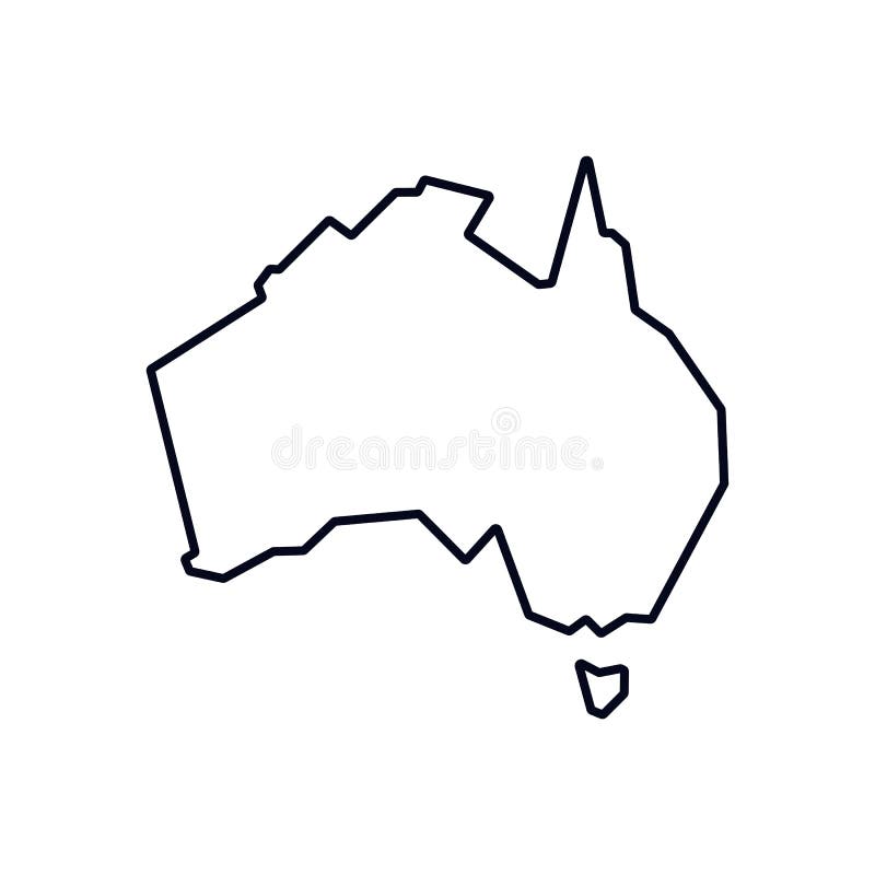 Map of Australia Vector Design Template. Outline Style Stock Vector ...
