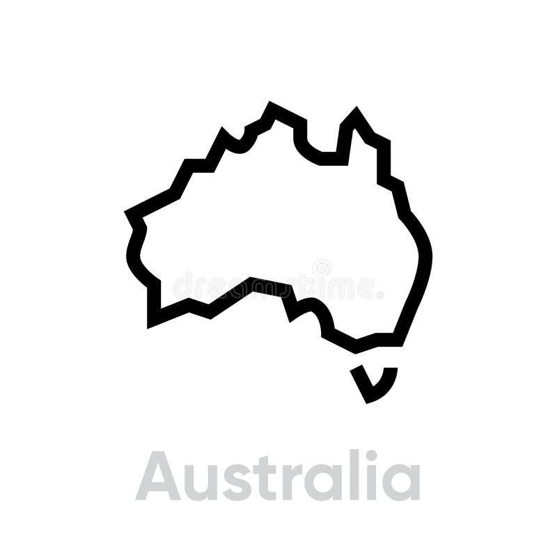 Map of Australia Vector Icon. Editable Line Illustration Stock Vector ...
