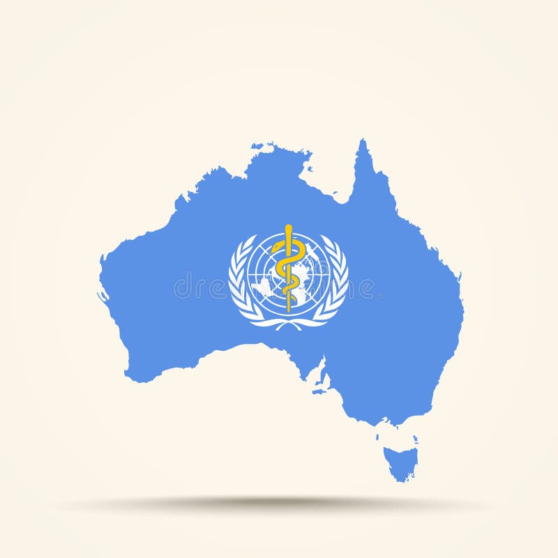 Map of Australia in World Health Organization Flag Colors Editorial ...