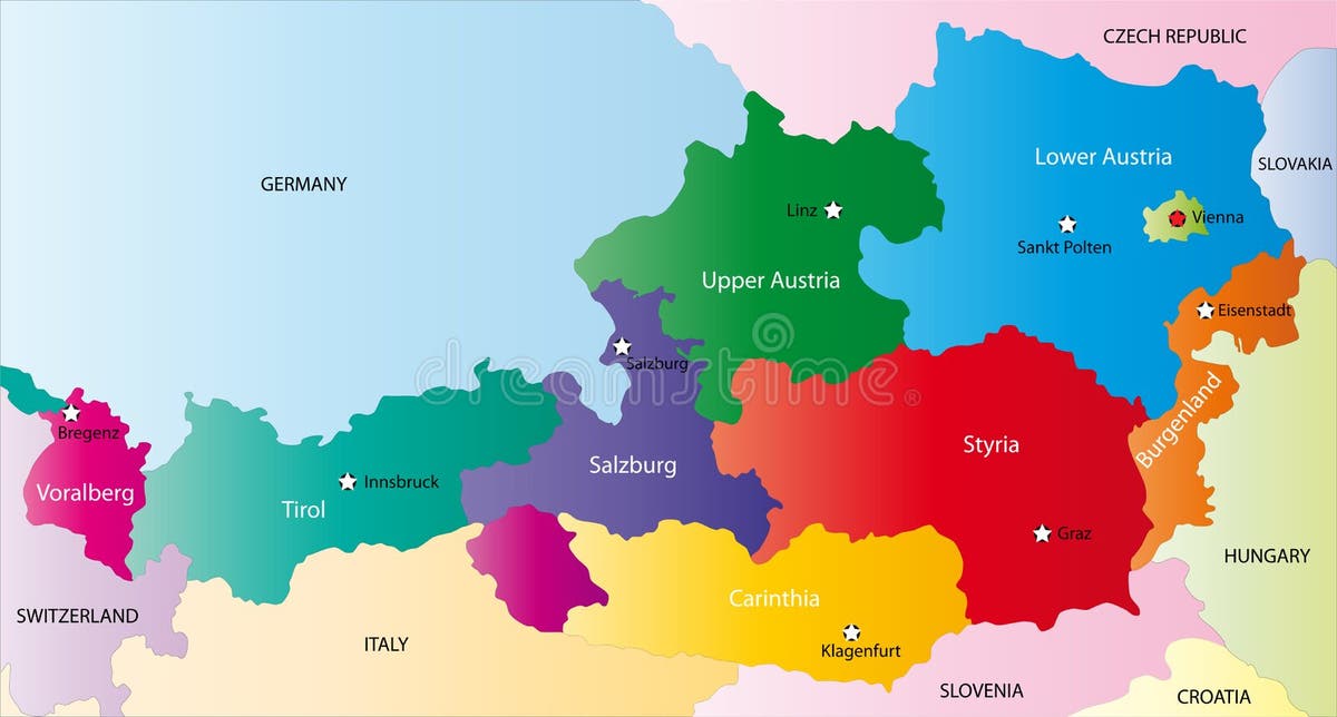 Map Austria Regions Stock Illustrations – 674 Map Austria Regions Stock ...