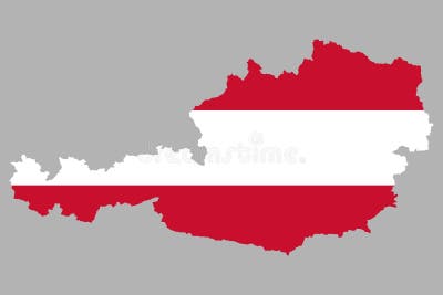 Map of Austria with Austrian Flag Colors. Editable and Scalable Eps ...