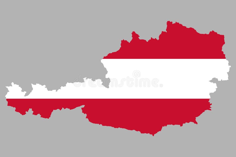 Map of Austria with Austrian Flag Colors. Editable and Scalable Eps ...
