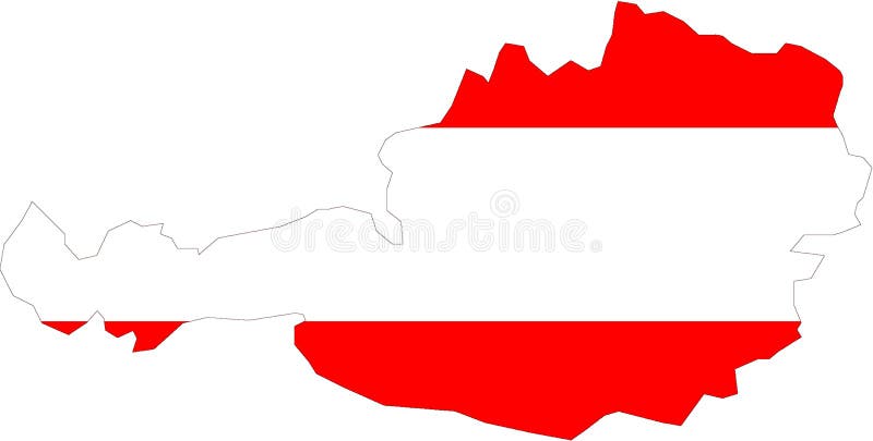 Map of Austria with flag stock illustration. Illustration of nation ...
