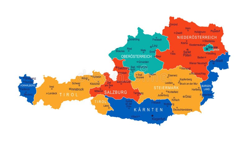 Map of Austria - Highly Detailed Vector Illustration Stock Vector ...