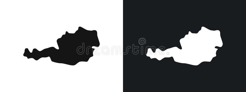 Map of Austria Icon Linear Graphics Set Vector in Black Stock Vector ...