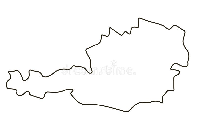 Map of Austria. Outline Map Vector Illustration Stock Vector ...