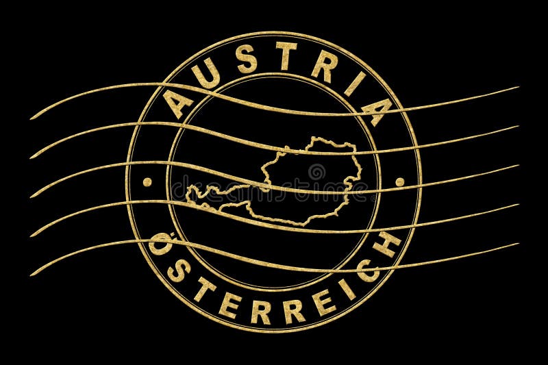 Map of Austria, Postal Passport Stamp, Travel Stamp Stock Illustration ...