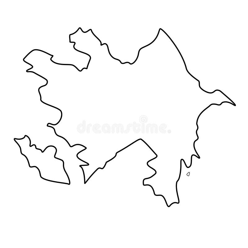 Map of Azerbaijan - Outline Stock Illustration - Illustration of flat ...