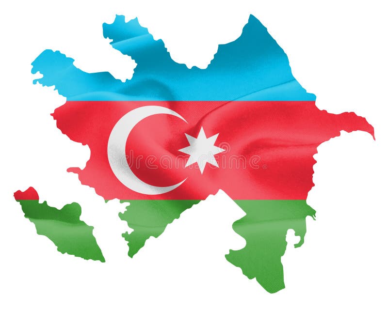 Azerbaijan Map with Flag stock illustration. Illustration of design ...