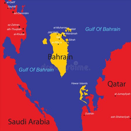 Map of Bahrain stock vector. Illustration of gulf, continent - 19467635