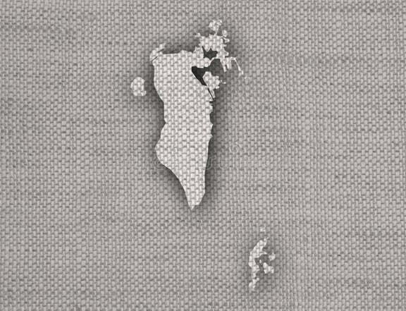 Map of Bahrain on Old Linen Stock Illustration - Illustration of ...