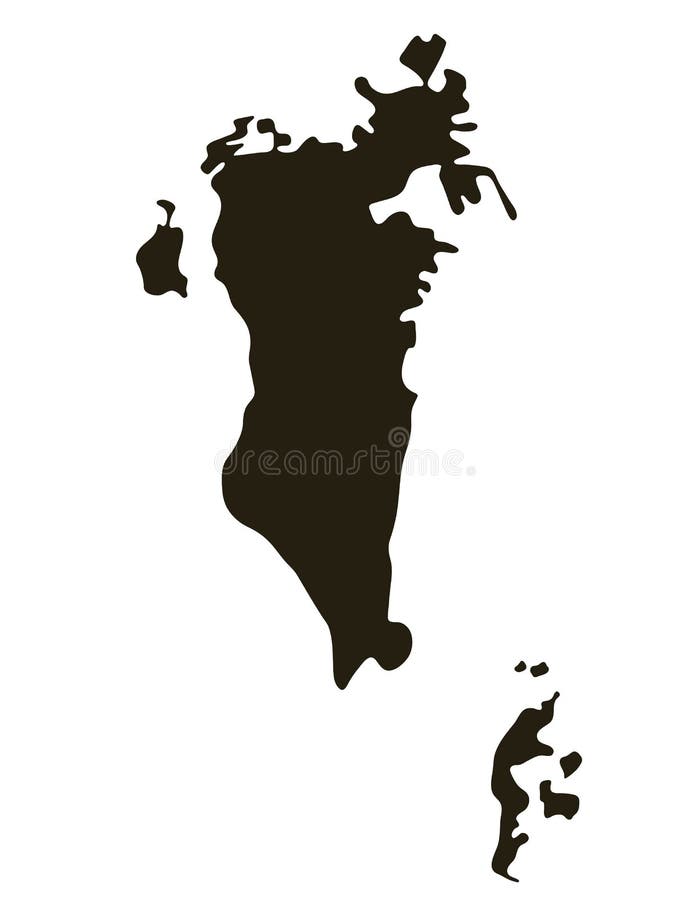 Map of Bahrain. Solid Black Map Vector Illustration Stock Vector ...