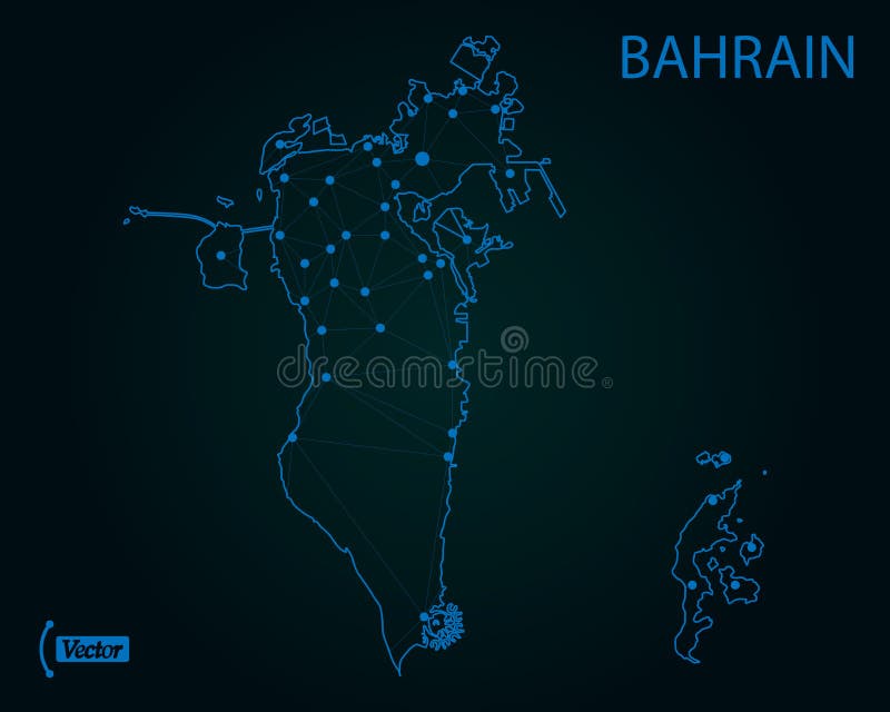 Map of Bahrain. Vector Illustration. World Map Stock Illustration ...