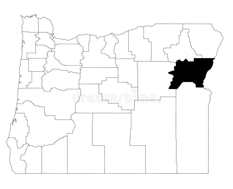 Map of Baker County in Oregon State on White Background. Single County ...