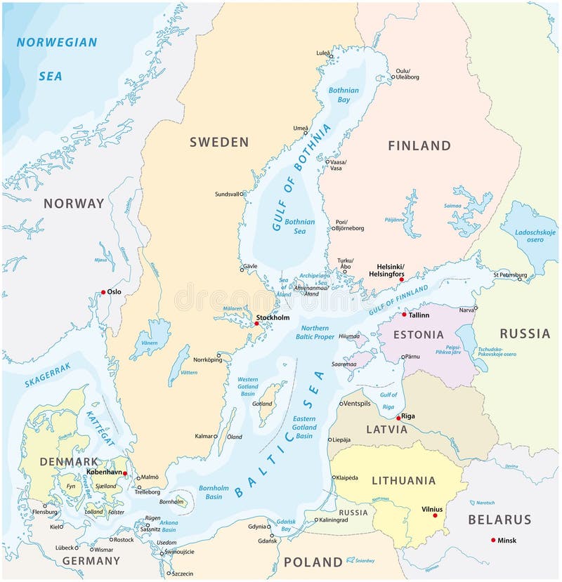 Map of the Baltic Sea the Marginal Sea of the Atlantic Ocean Stock ...