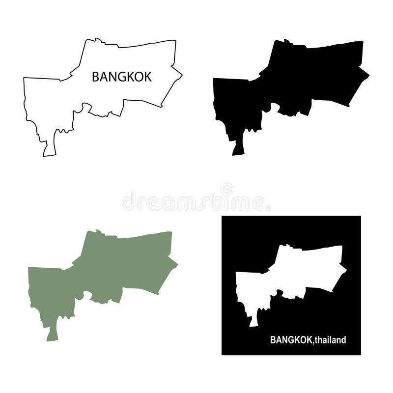 Map of Bangkok, Thailand stock vector. Illustration of geography ...