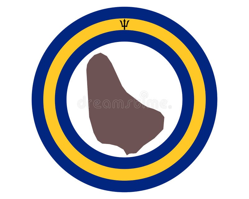 Map of Barbados on Background with Flag Stock Vector - Illustration of ...