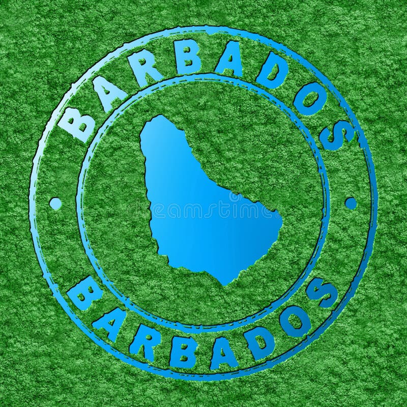 Map of Barbados, Forest with Water Map Stock Illustration ...